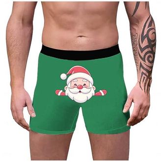 Generic Sous-vêtements sexy pour homme - Boxer de Noël - Respirant - Confortable - Rétro - Stretch - Respirant - Fin - Coton, vert, XXL