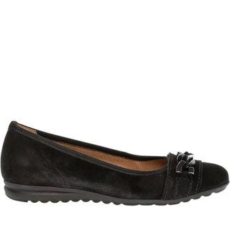 Gabor Schwarze Wildleder Schn&uuml;rBallerina - - Shoes - Damen - Schwarzk - 37 EU