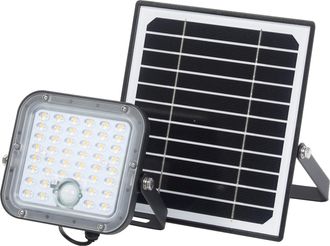 Ledvance LED-Solar-Außenleuchte Endura Outdoor schwarz mit Flutlicht und Solar-Panel, 5 m langes Kabel, mit Fernbedienung und PIR-Bewegungsmelder, 10 W, 1400 l