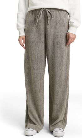 Tom Tailor Damen 1048845 Loose Wide Hose, 39161-Beige Black Structure, 38W / 30L