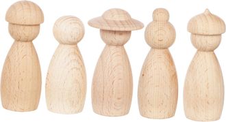 Cabilock 5stücke Teiliges DIY Holzpuppen- Simulierte Puppen-Ornamente Zum Bemalen Kindersicheres Holz Kreative Malspielzeuge Für Junge Mädchen Dekoration Für Z