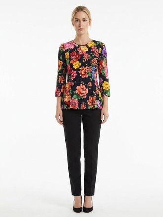 Dolce & Gabbana Floral Print Viscose Blouse - Black