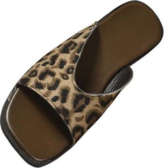 Generic Tongs de plage en cuir pour femme - Bout ouvert - Sandales confortables &agrave; lani&egrave;res pour l&eacute;t&eacute; - Chaussures orthop&eacute;diques l&eacute;g&egrave;res avec tapis de yoga - P