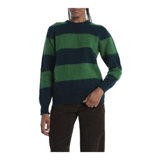 Howlin Femme, Pulls, Vert, Taille: 38 FR Pull en Laine Rayé Vert