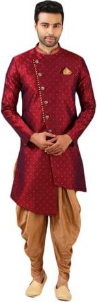 Generic Costume indien royal pour mariage festival traditionnel indo-occidental Sherwani pour homme, Bordeaux 1, 40
