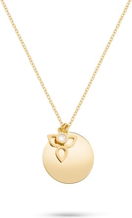 Tamaris Necklace - Halskette mit Pl&auml;ttchen- und Bl&uuml;tenanh&auml;nger - IP Gold - Ankerkette verstellbar bis 45 cm - wasserfest & hautfreundlich