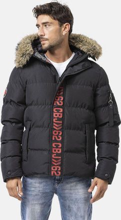 Cipo & Baxx Winterjacke CM227 warm gefüttert mit Fellkapuze & Cipo & Baxx Front-Design