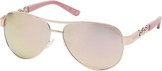Guess Lunettes de soleil pour Femme, mod&egrave;le Gu00174, Or Rose Brillant, 60 mm