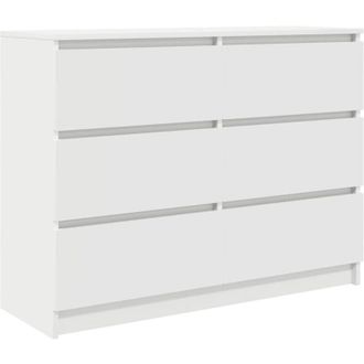 vidaXL Vidaxl - Buffet blanc 100x35x76 cm en bois ding&eacute;nierie - Meuble de rangement multifonctionnel - Pour salon, chambre, entr&eacute;e, bureau