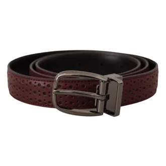 Dolce & Gabbana Perforierter Lederg&uuml;rtel mit Metallschnalle - - Accessories - Herren - Braun - ONE SIZE