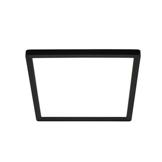 Briloner Plafonnier LED &agrave; lumi&egrave;re indirecte, plat, lumi&egrave;re blanc neutre, lampe LED, plafonnier, lampe de salon, panneau, cuisine, 24x24x3 cm, noir