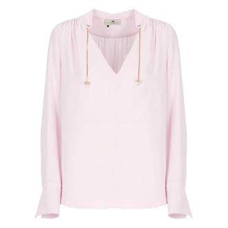 Elisabetta Franchi Georgette Bluse mit Charms - - Blouses & Shirts - Damen - Rosa - S