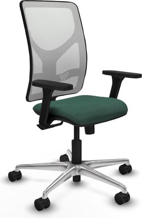 Piqueras y Crespo Gr&uuml;ner Schreibtischstuhl mit 3D-Armlehnen, h&ouml;henverstellbare Lendenwirbelst&uuml;tze, ausgestattet mit 3 Positionen und Schneideschaum, mit 65 mm Nylon-Rol