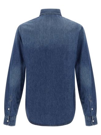 Versace Mens Blue Cotton Blouse