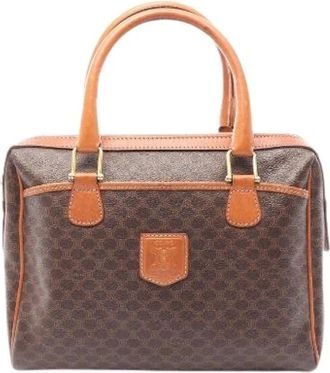 Celine Pre-owned Macadam Coated Canvas Boston Bag - Femme - Pre-owned - Brun - Taille: ONE Size