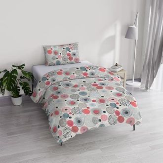 Italian Bed Linen Bettbezug River für Einzelbett aus Baumwolle und recycelten Fasern, Design: elba, hergestellt in Italien, Twin