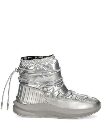 Emporio Armani bottines matelassées à logo imprimé - Argent