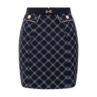Elisabetta Franchi Minirock mit Diamantenmuster - - Skirts - Damen - Schwarzk - S