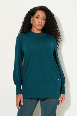 Ulla Popken Strickpullover Pullover Muschelsaum Stehkragen Langarm