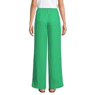 Lands End Leinen-Schlupfhose mit weitem Bein, Damen, Größe:32-34 regular, Grün, Leinen, by Lands End