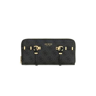 Guess Femme, Accessoires, Noir, Taille: ONE Size Leona Logo Slg Lrg Zip Around