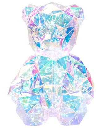 Beliani LED Dekorationen schillernde Teddyb&auml;ren holographisch RGB USB mehrfarbig