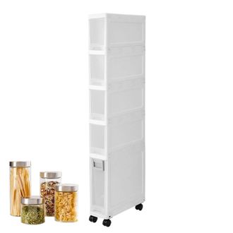 Generic Hoher Schmaler Aufbewahrungsschrank | mit Schubladen und Kleiderschrank - Badezimmerschrank Fuer Kleine Raeume,F&uuml;r Wohnzimmer Schlafzimmer B&uuml;ro K&uuml;che 