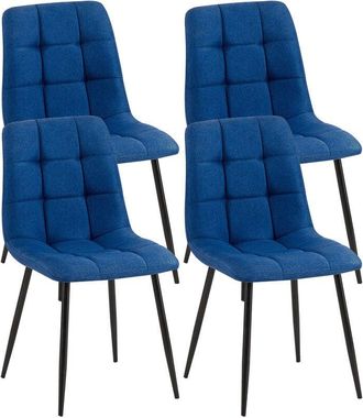 Clp 4er Set Esszimmerst&uuml;hle Antibes Stoff blau