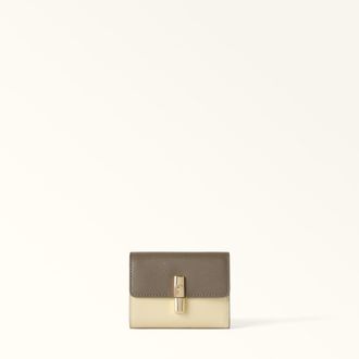 Furla Iride Kompaktes Portemonnaie S Muddy Gray Grau Strukturiertes Leder Damen