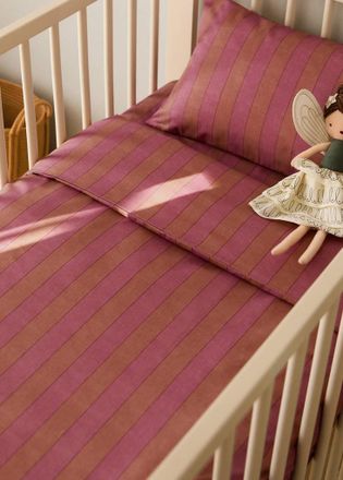 Mango Housse de couette berceau grosses rayures rose - Home - 100x120cm - MANGO HOME