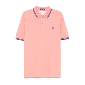 Comme Des Gar&ccedil;ons Korallrosa Polo Shirt Slogan Print - - Tops - Herren - Rot - S