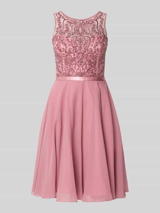 Luxuar Cocktailkleid mit Strasssteinbesatz