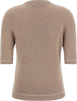 Fabiana Filippi Brushed Platinum Knit Sweater - Beige