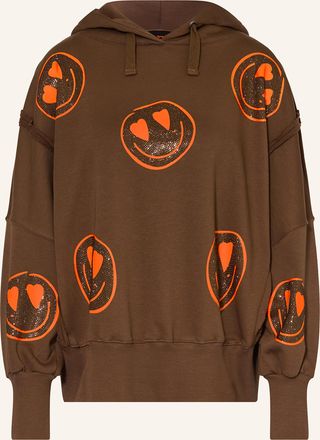 Miss Goodlife Miss Goodlife Hoodie Mit Schmucksteinen braun