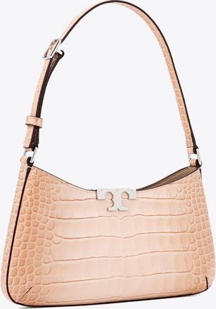 Tory Burch Damen Eleanor Croc Embossed Slim Shoulder Bag
