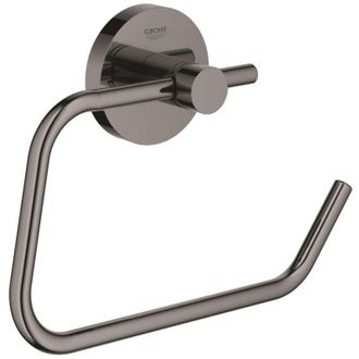 GROHE Essentials WC-Papierhalter, Toilettenpapierhalter, ohne Deckel, Hard Graphite geb&uuml;rstet - Grohe
