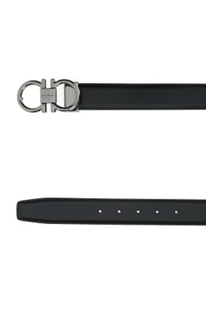 Ferragamo Mens Double Adjus Nerohickory Calf Cinture Belt