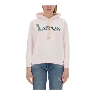 Lanvin Besticktes Logo Baumwoll-Hoodie - - Sweatshirts & Hoodies - Damen - Rosa - XS
