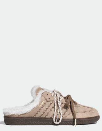 adidas Originals Samba OG Mule-Sneaker in Hellbraun und Wei&szlig;