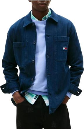 Tommy Hilfiger Homme, Vestes, Bleu, Taille: XL Essential Herringbone Overshirt