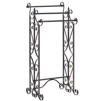 Beliani Beliani - Echelle Porte-Serviettes pour Salle de Bains Accessoire Vintage en M&eacute;tal Noir Chillan