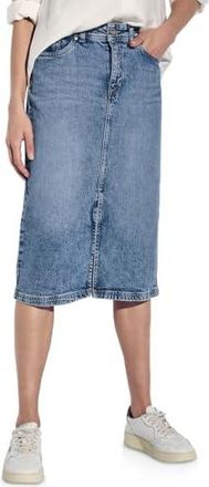 Street One Jupe en Jean pour Femme, Bleu Moyen Authentique, 38W