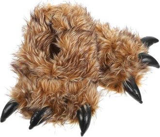 BESTONZON TOPPERFUN Pantoufles Unisexes DInt&eacute;rieur en Peluche 28 CM Chaudes et Confortables pour Hiver Semelle Antid&eacute;rapante R&eacute;sistante Design Griffes DOurs Mar