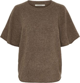 BTF-CPH Yak-Pullover mit kurzen &Auml;rmeln - - Knitwear - Damen - Beige - L
