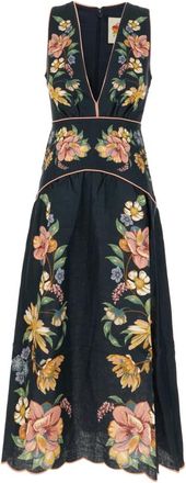 Farm Rio Farm Rio, Femme, Robes, Bleu, Taille: 36 FR Maira Midi Dress