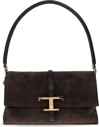 Tod's Femme, Sacs, Brun, Taille: ONE Size T Timeless Mini Sac Bandouli&egrave;re en Daim