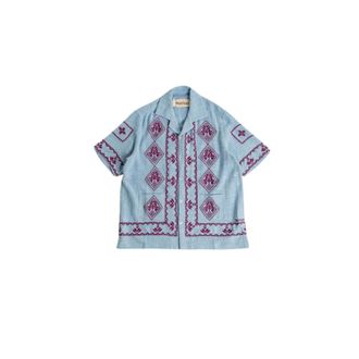 Baziszt Baziszt, Homme, Chemises, Bleu, Taille: XL Chemise Bleue Mexicaine Brodée