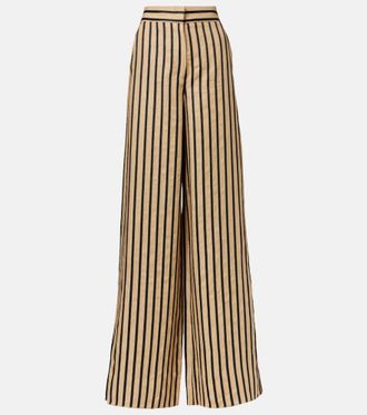 Max Mara Pantalon ample Cestino en lin et coton mélangés