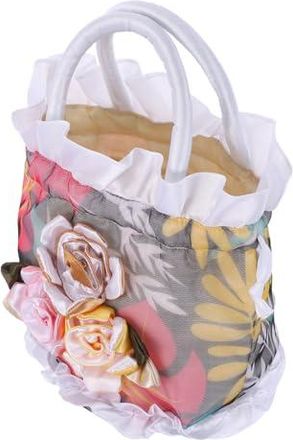 Yarnow Sac &agrave; Main Brod&eacute; De Fleurs Petit Style Vintage Pochette De Soir&eacute;e Pour Femme Sac Seau Avec Bandouli&egrave;re