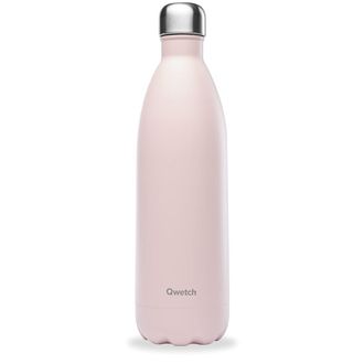 Qwetch Qwetch - Trinkflasche Originals Edelstahl Isolierflasche 1L Pastell Rosa - Thermosflasche 24h Kalt & 12h Hei&szlig; - Auslaufsicher, BPA-frei, Wiederverwend